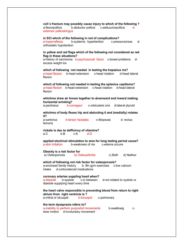 Basic MCQs 2 PDF | PDF | Anatomical Terms Of Motion | Elbow
