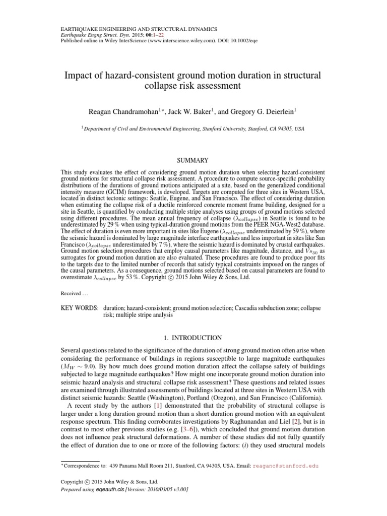 Impact of Hazard-Consistent Ground Motion Duration in Structural ...