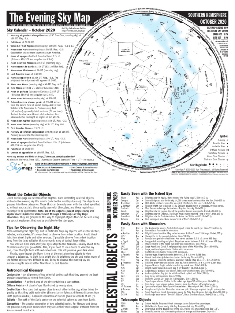 The Evening Sky Map: OCTOBER 2020 | PDF | Observational Astronomy ...