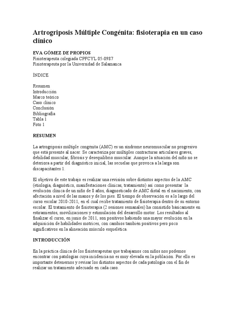 Artrogriposis Múltiple Congénita | PDF | Pie | Tobillo