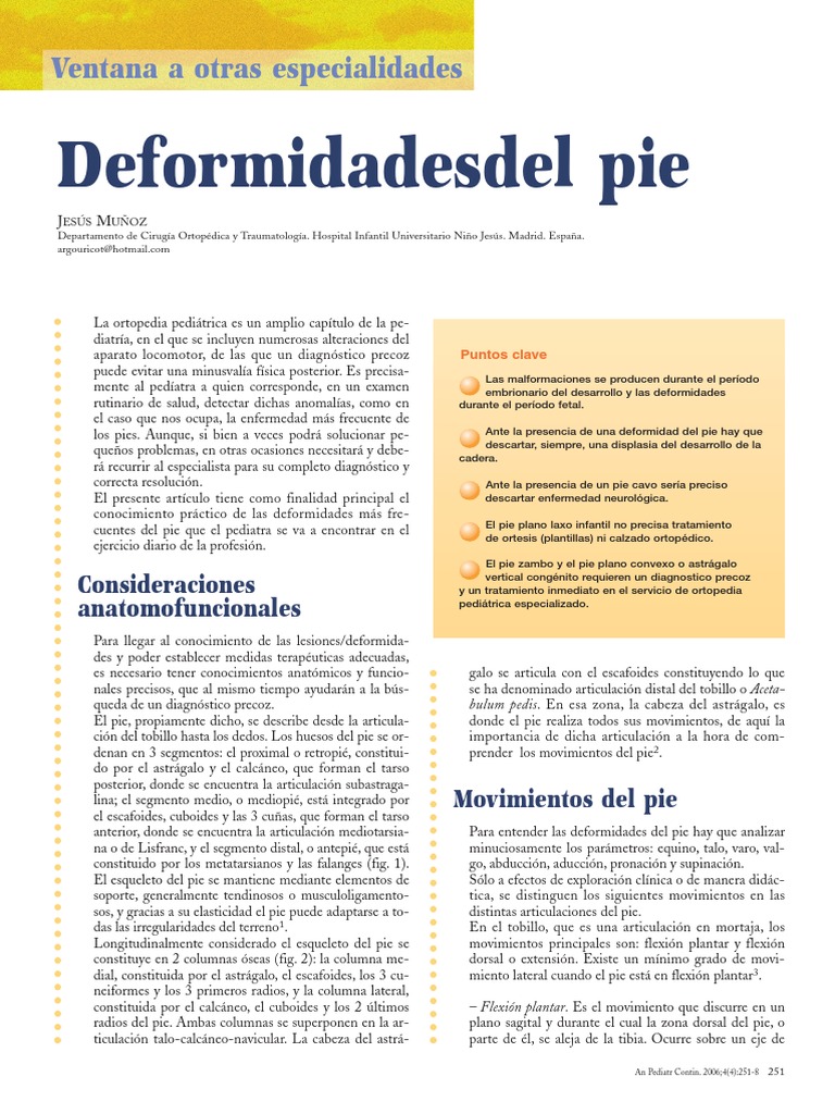 Deformidad Del Pie | PDF | Pie | Tobillo