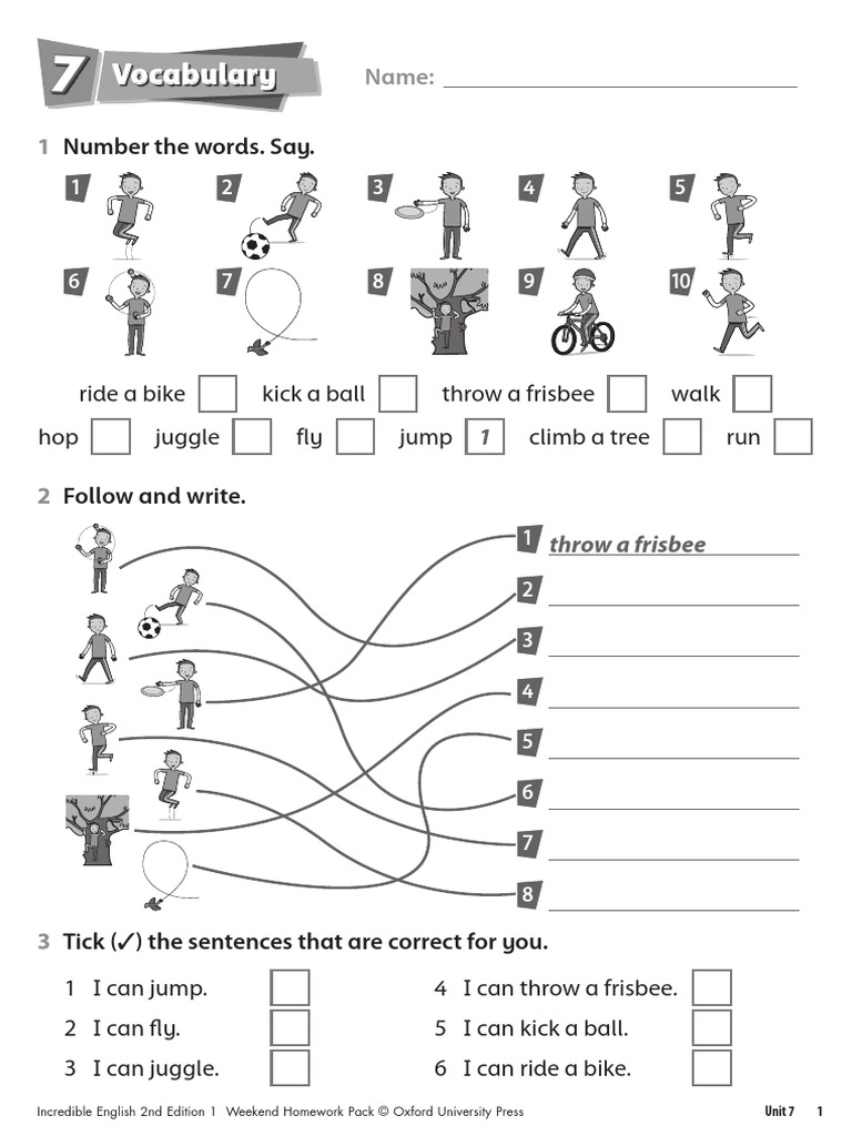 Vocabulary: Number The Words. Say | PDF | Semiotics | Linguistics