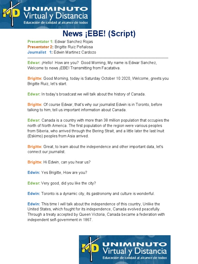 Our Script-Canada's History | PDF | New France | Canada