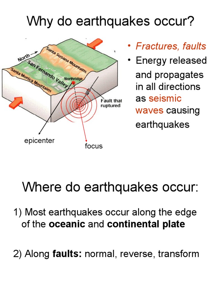 Why Do Earthquakes Occur?: - Fractures, Faults | PDF | Earthquakes ...