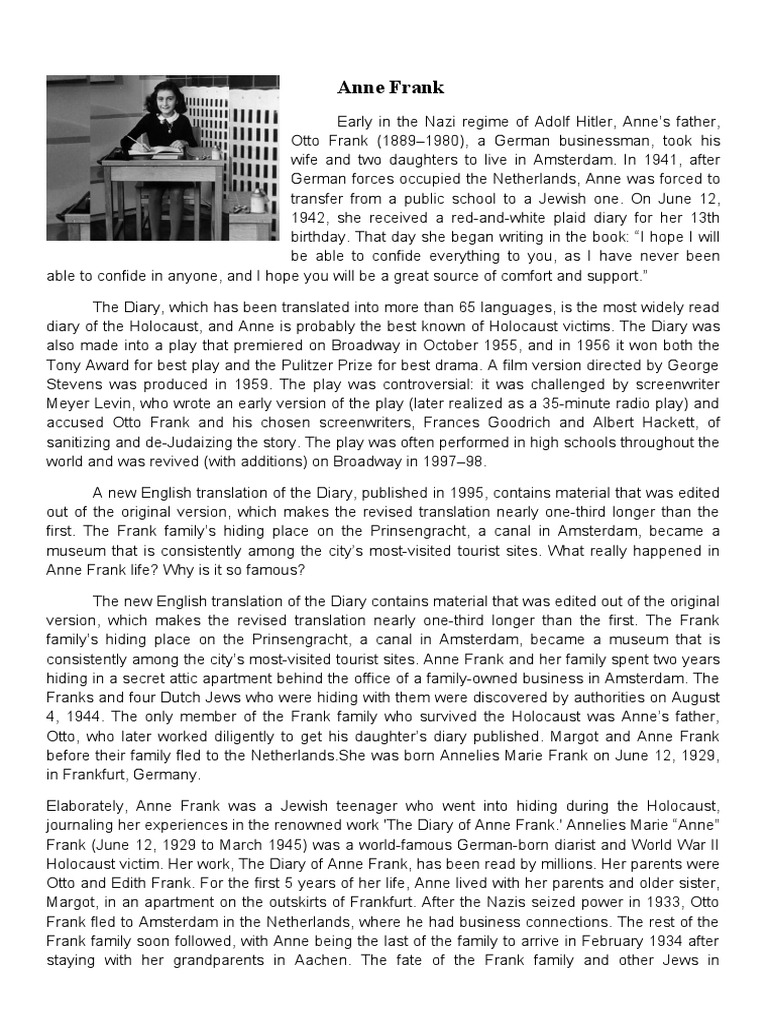 Anne Frank | PDF | Anne Frank | World War II