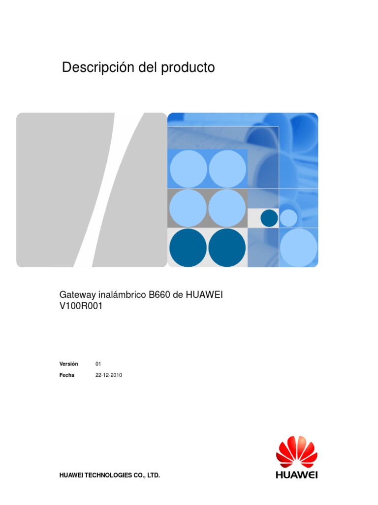 HUAWEI B660 Product Description - V100R001 - 01 | PDF | Acceso a ...