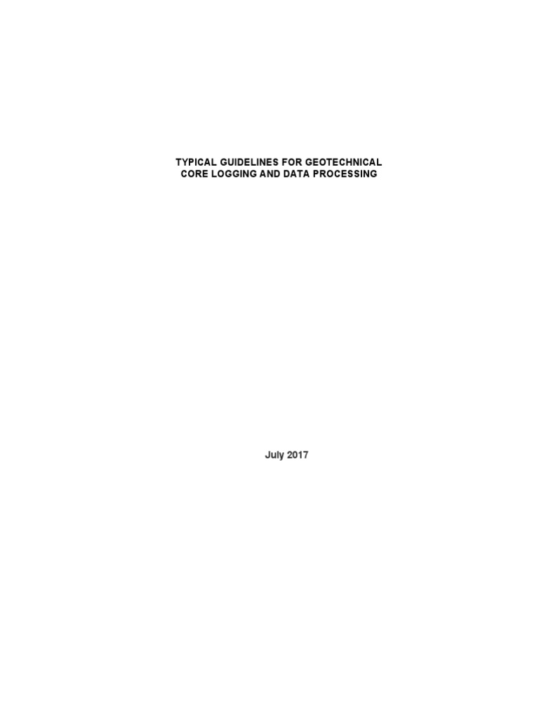 Core Logging Manual Template - 25july2017 - Draft | PDF | Surface ...