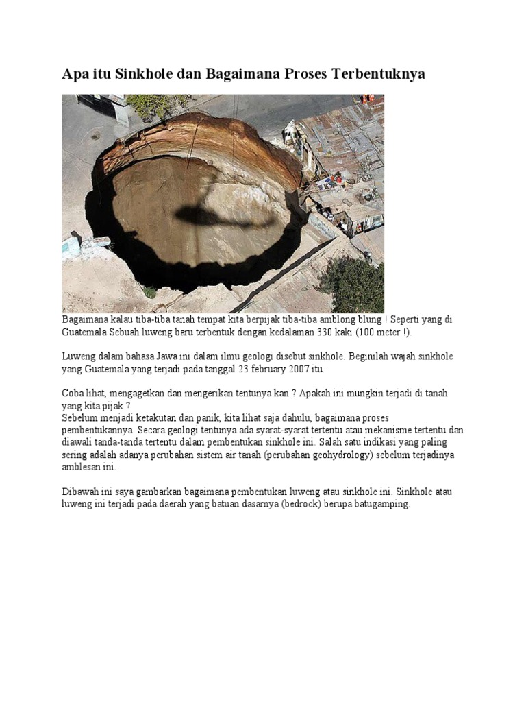 Apa Itu Sinkhole Dan Bagaimana Proses | PDF