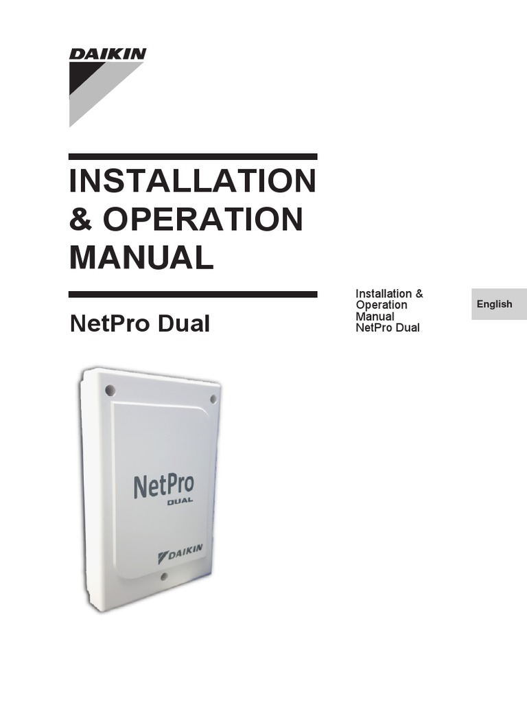 IOM NetProDual Daikin Rev 4 PDF | PDF | Air Conditioning | Equipment