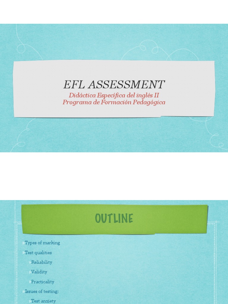 EFL Assessment | PDF | Test (Assessment) | Educational Assessment