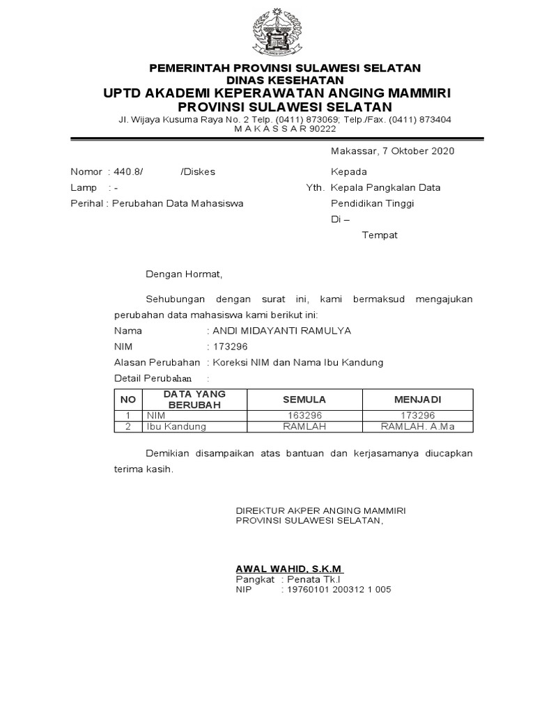 Surat Pengantar PDM | PDF