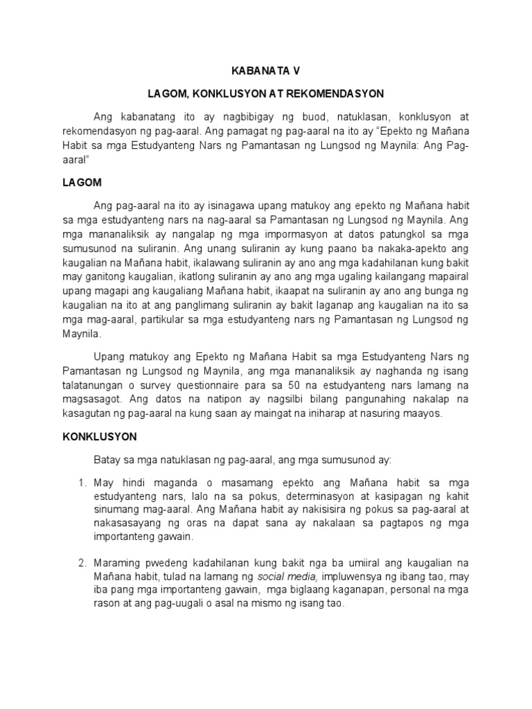 KABANATA V Filipino Research | PDF