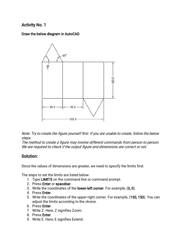 AutoCAD Activity | PDF | Length | Teaching Mathematics