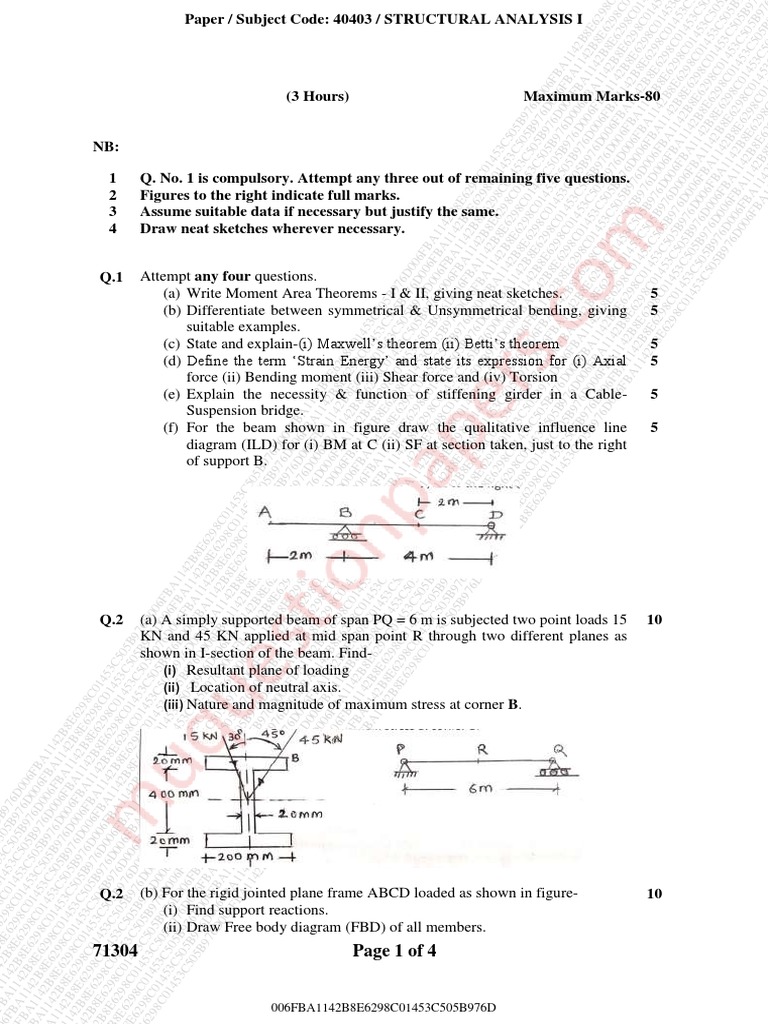 Se-Civil Sem4 Sa1-Cbcgs May19 | PDF | Beam (Structure) | Solid Mechanics