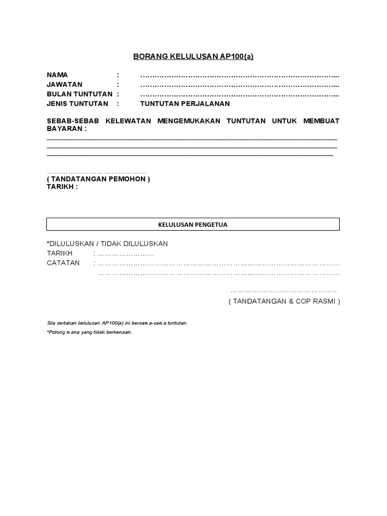 BORANG AP100 (A) | PDF