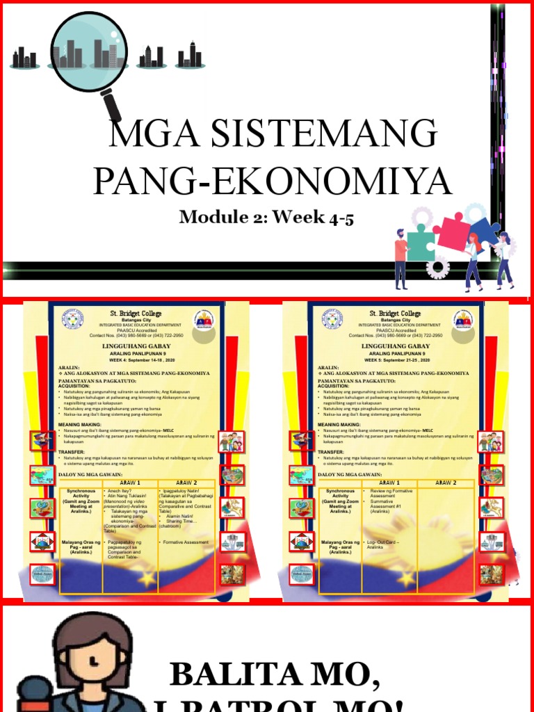 Mga Sistemang Pang-Ekonomiya (Module 2-Week 4-5) | PDF