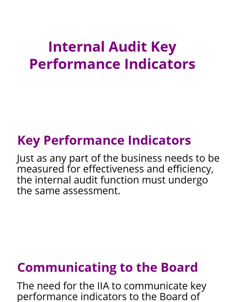 Internal Audit Key Performance Indicators | PDF | Internal Audit | Performance Indicator