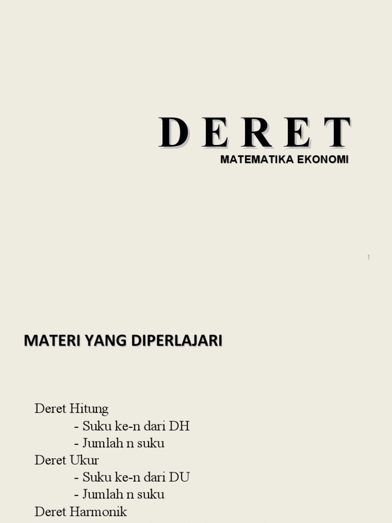 Deret Hitung & Deret Ukur | PDF