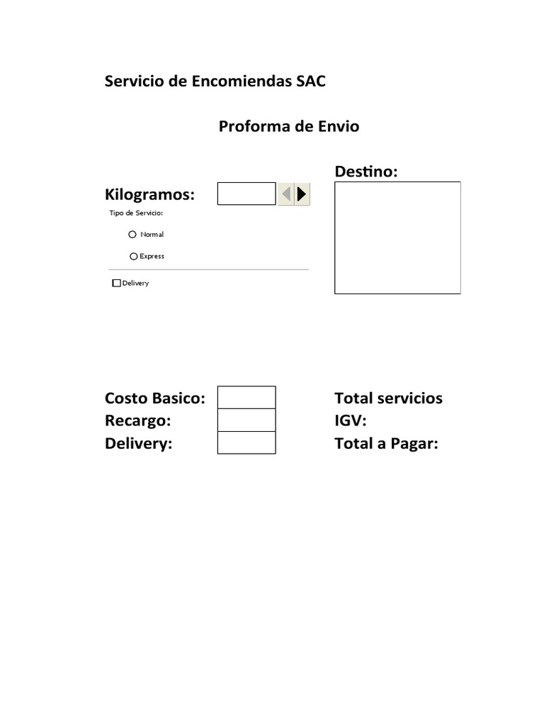 Proforma de Envio | PDF