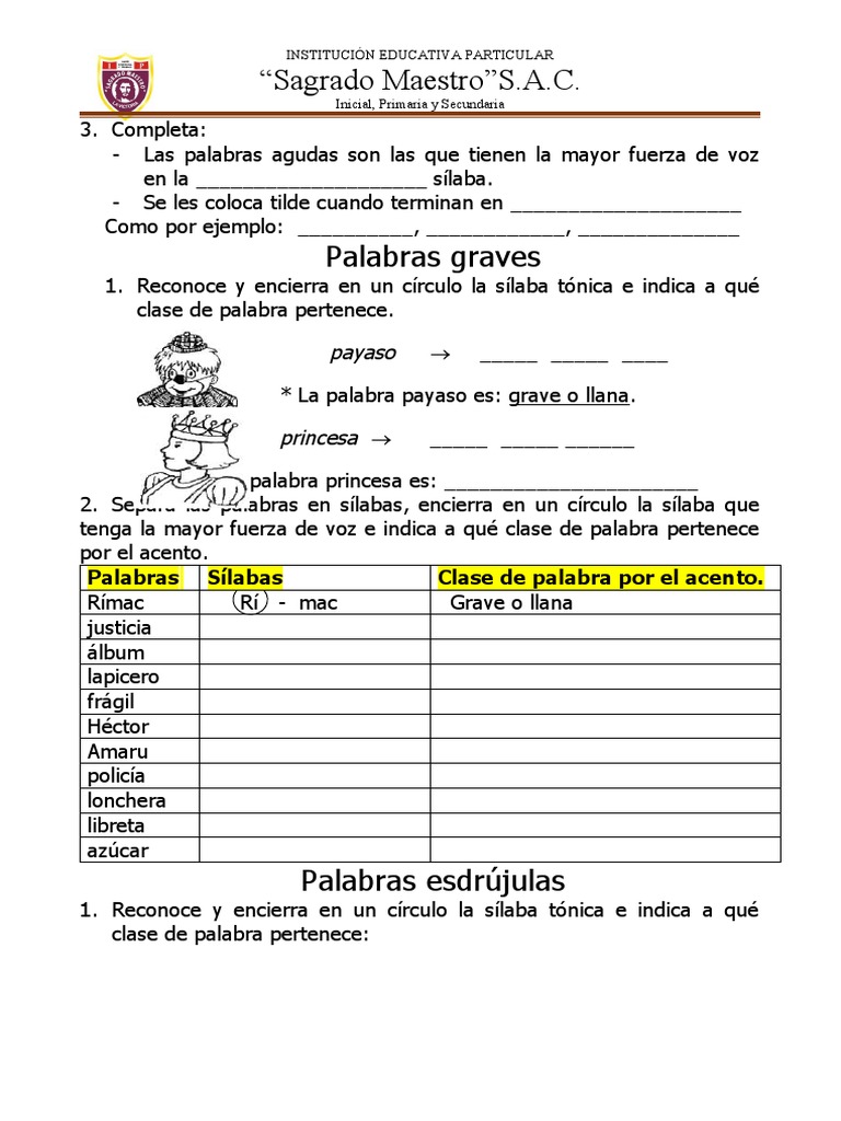 Agudas, Graves y Esdrújulas | PDF