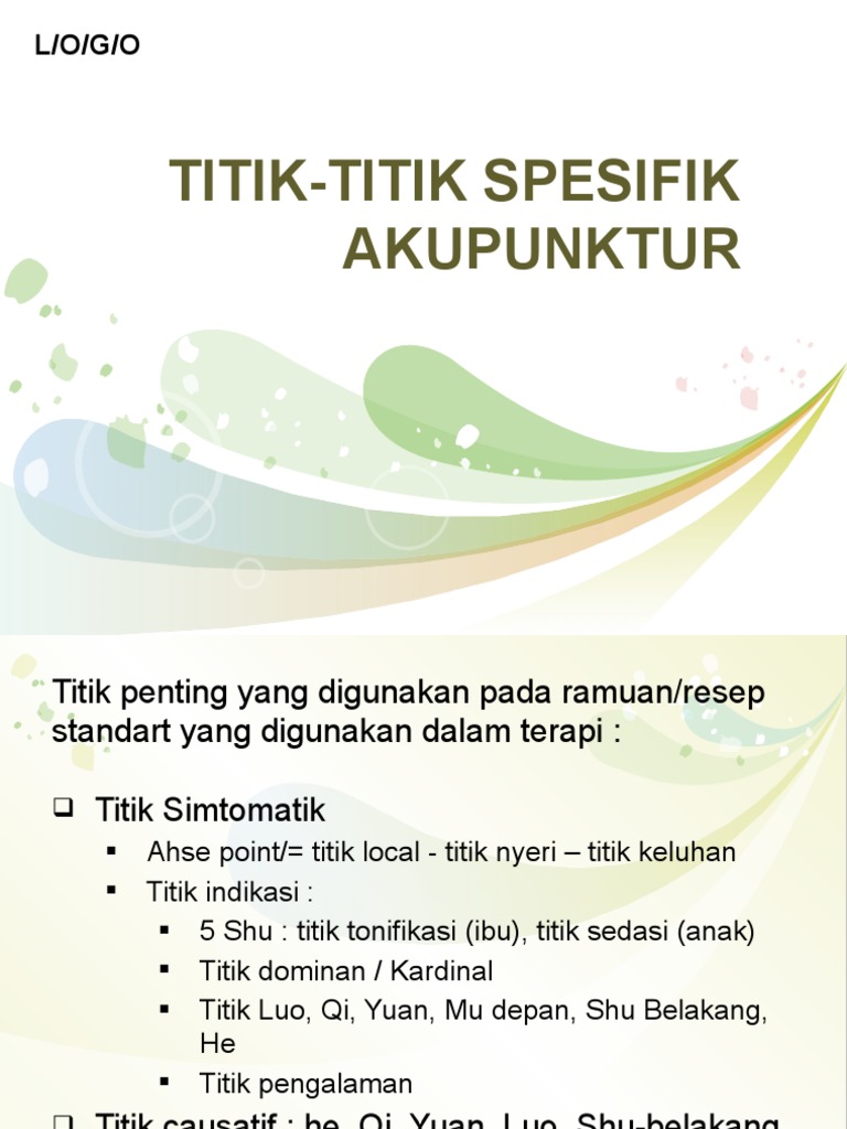 Titik Akupunktur dan Indikasinya | PDF