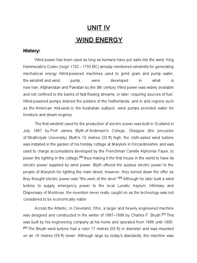A Comprehensive History and Overview of Wind Energy: From Ancient ...