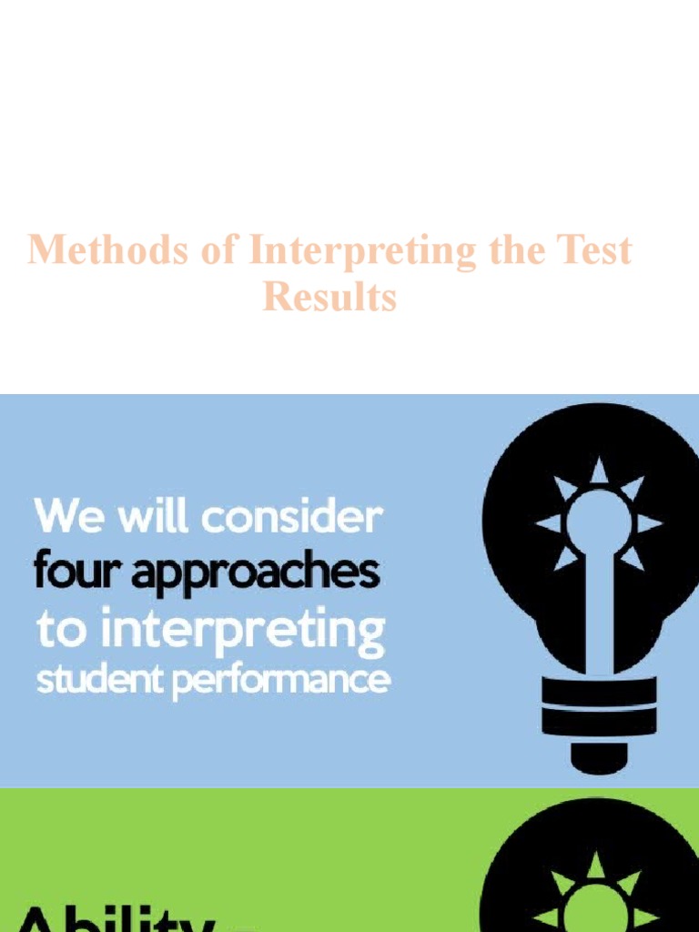 Methods Of Interpreting The Test Results Pdf Learning Behavior