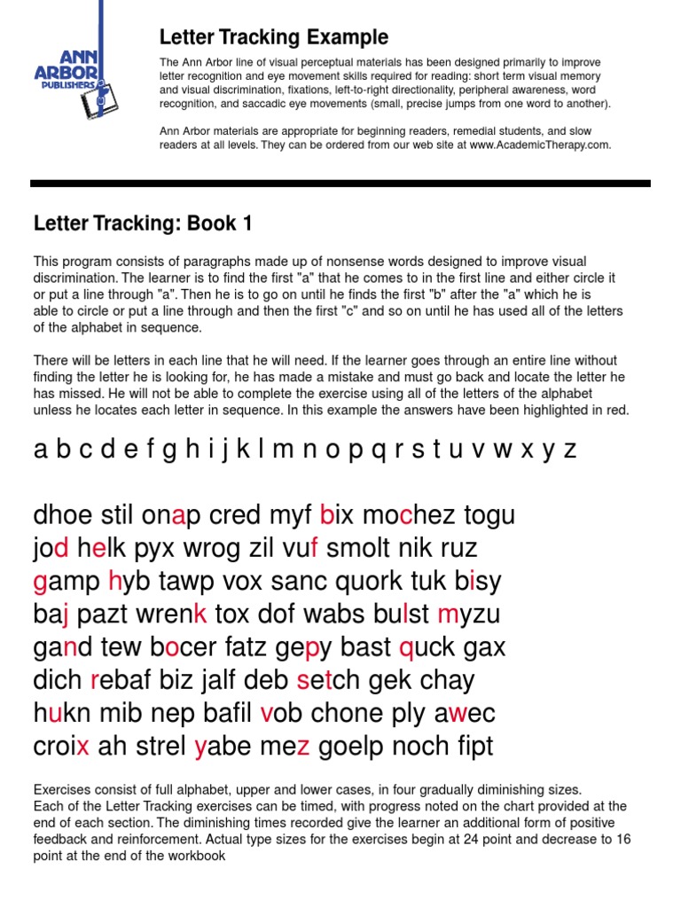 Letter Tracking: Improving Visual Discrimination and Eye Movement ...