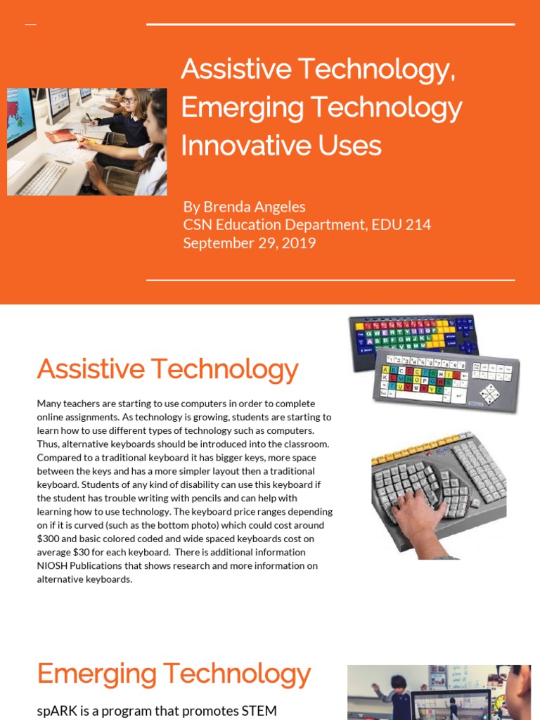Assitive Technology | PDF | Computer Keyboard | Lesson Plan