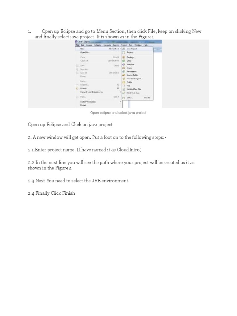 Open Up Eclipse and Go To Menu Section | PDF