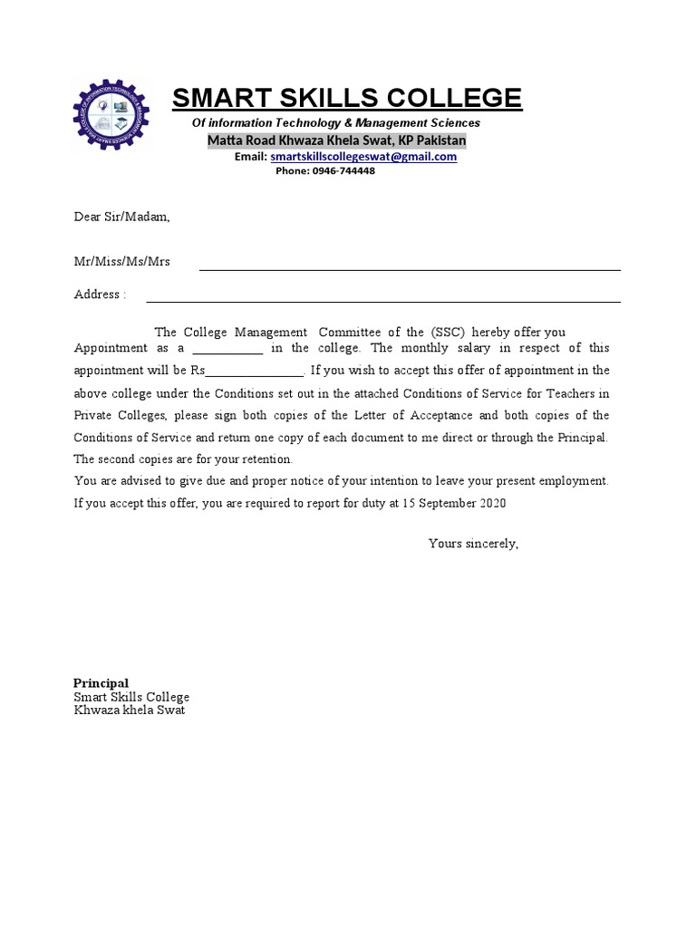 Teacher Appointment Letter 3 | PDF | Career & Growth