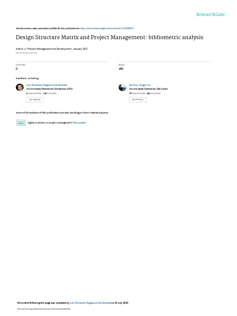 Design Structure Matrix and Project Management: Bibliometric Analysis ...