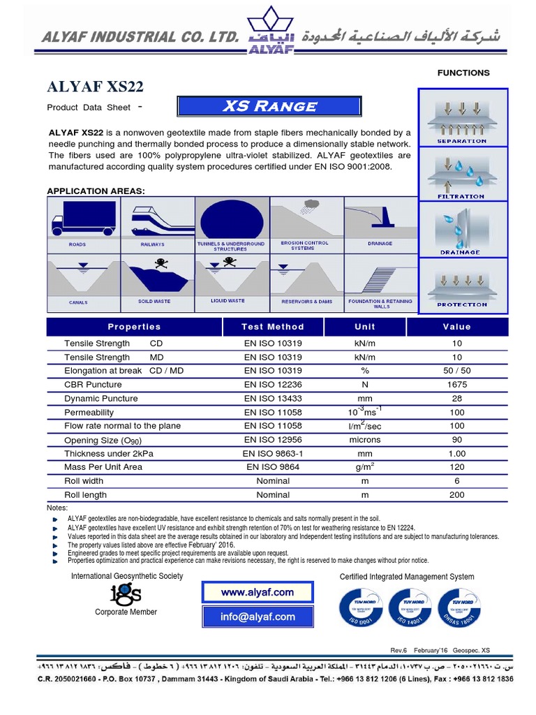 Geotextile Technical Data Sheet | PDF | Materials | Building Engineering