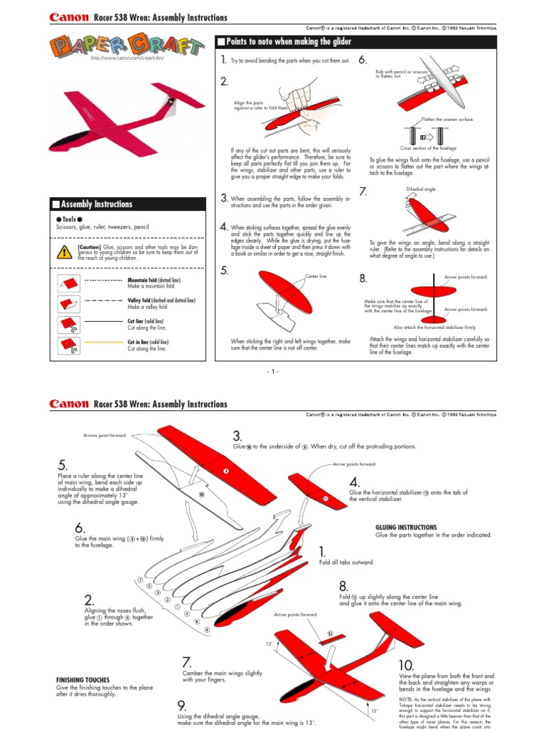 Laminated Paper Airplane 07655 Instructions | PDF | Aerospace ...