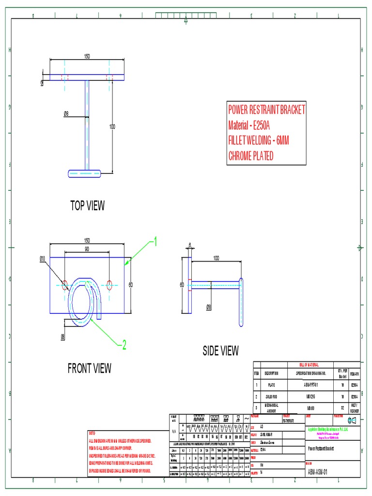 Power Restraint Bracket | PDF | Economic Sectors | Metals