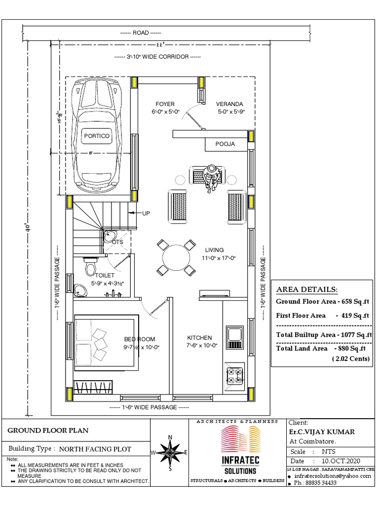 North Facing Ground Floor Plan | PDF | Buildings And Structures ...