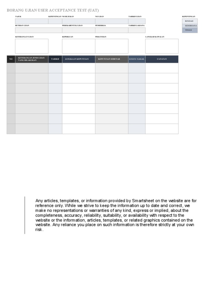 Borang Ujian UAT untuk Pengguna | PDF