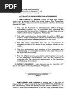 Affidavit of Non Operation (BIR) | PDF | Law