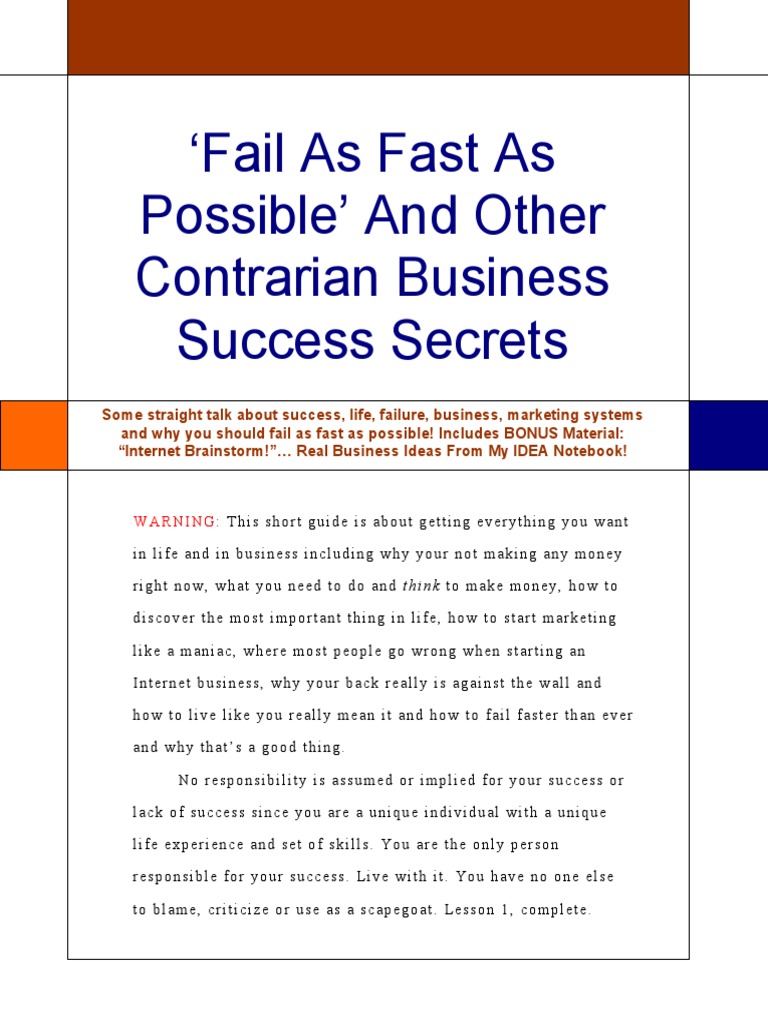 Fail Fast PDF | PDF | Online And Offline | Money