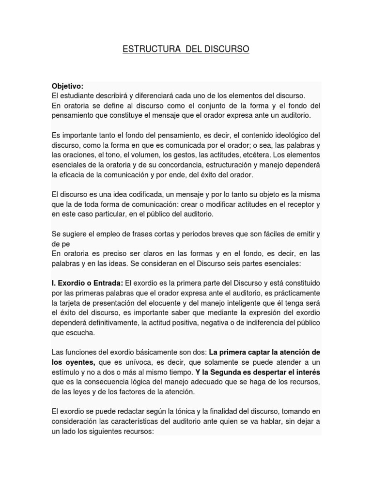Estructura Del Discurso | PDF | Proposición | Discurso
