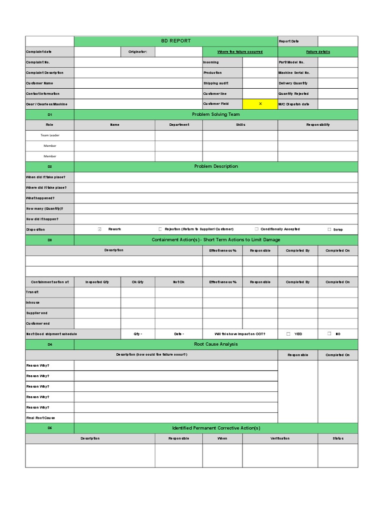 8D Report Format | PDF | Business Process | Business