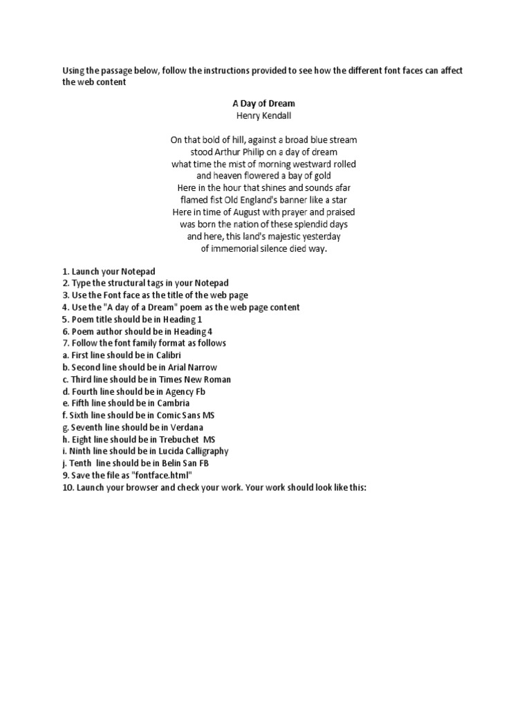 Font Face Template | PDF