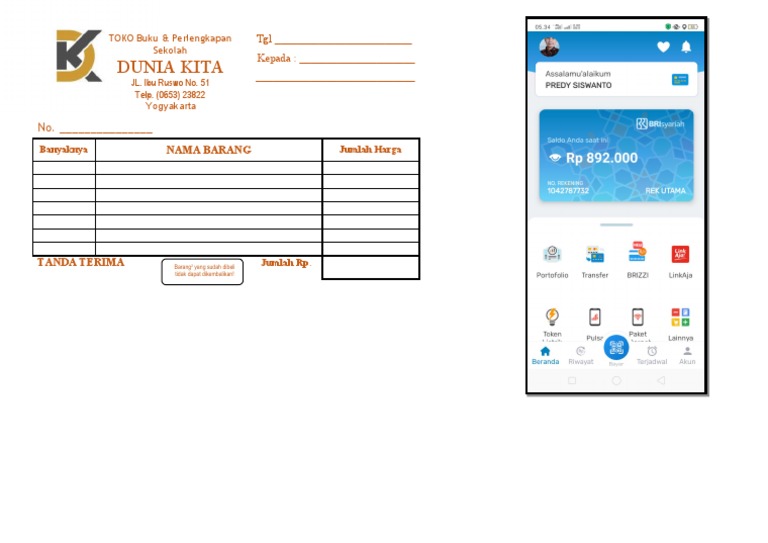 Desain Nota TOKO Buku | PDF