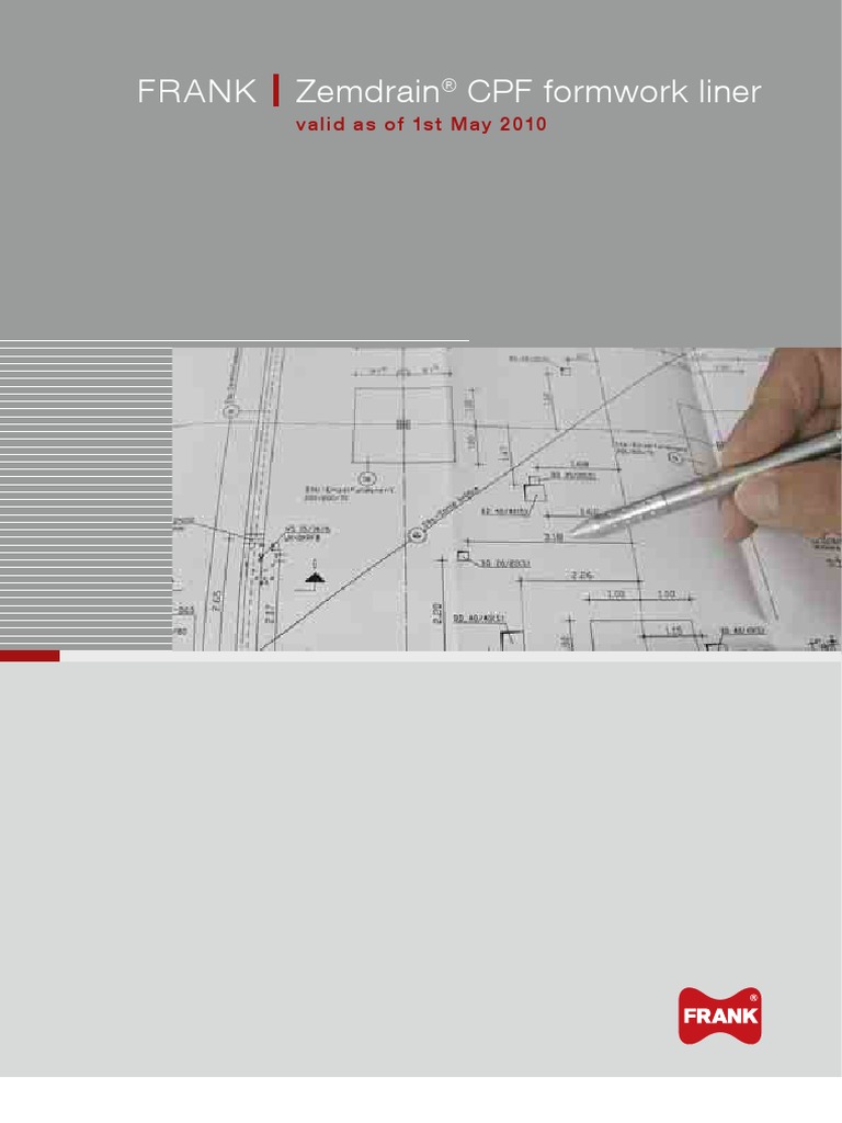 010 FRANK SL Zemdrain CPF Formwork Liner | PDF | Concrete ...