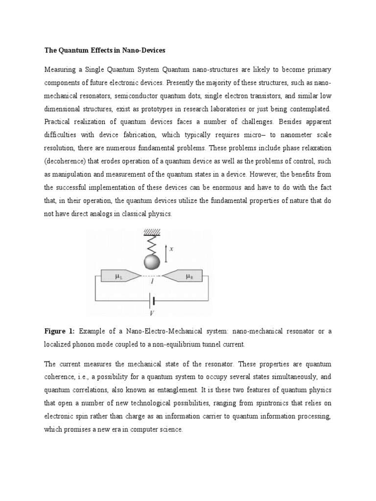 The Quantum Effects in Nano-Devices | PDF | Spin (Physics) | Quantum ...