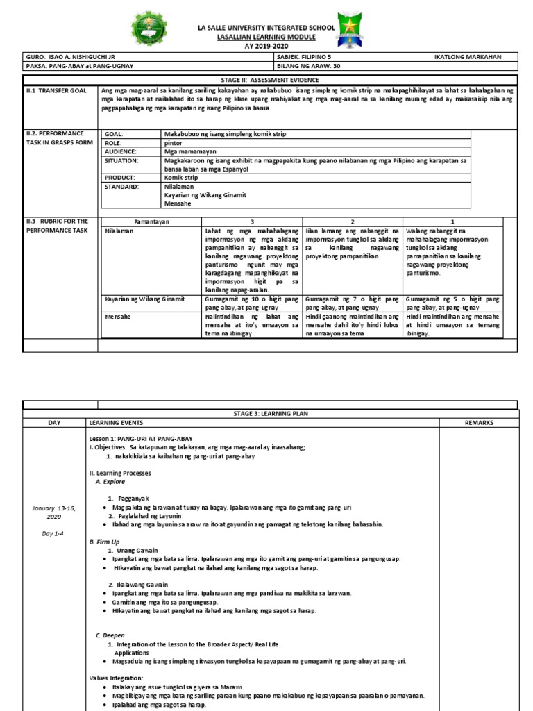 Filipino 6 3rdquarterlearning Module | PDF