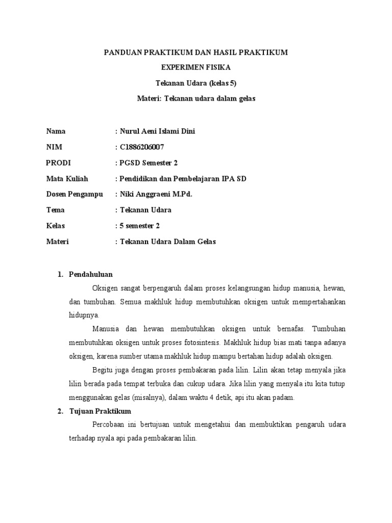 Tekanan Udara | PDF | Sains & Matematika
