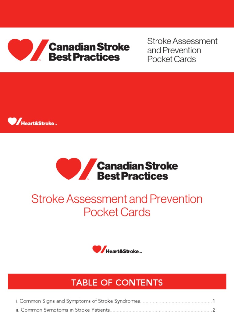 Stroke Assessment and Prevention Pocket Cards | PDF | Stroke | Thrombosis