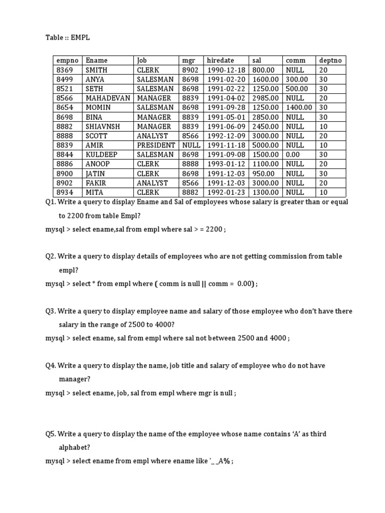Mysql Record Continue Pdf Table Database Computer Programming