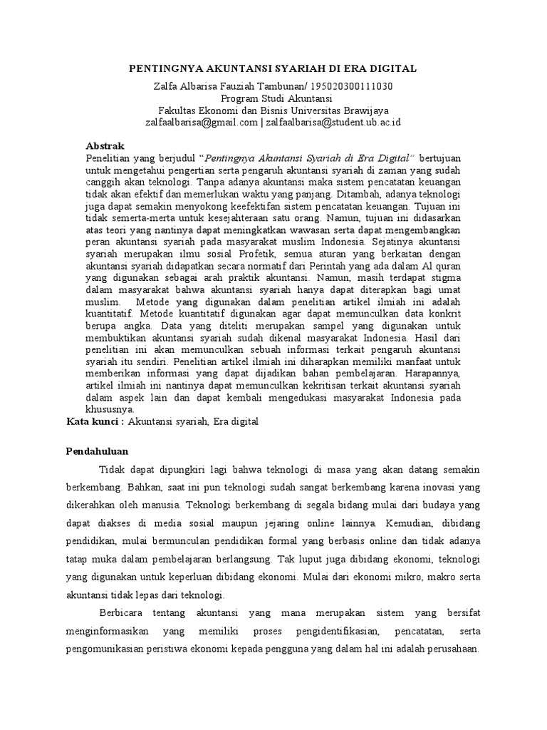 Contoh Artikel Ilmiah | PDF